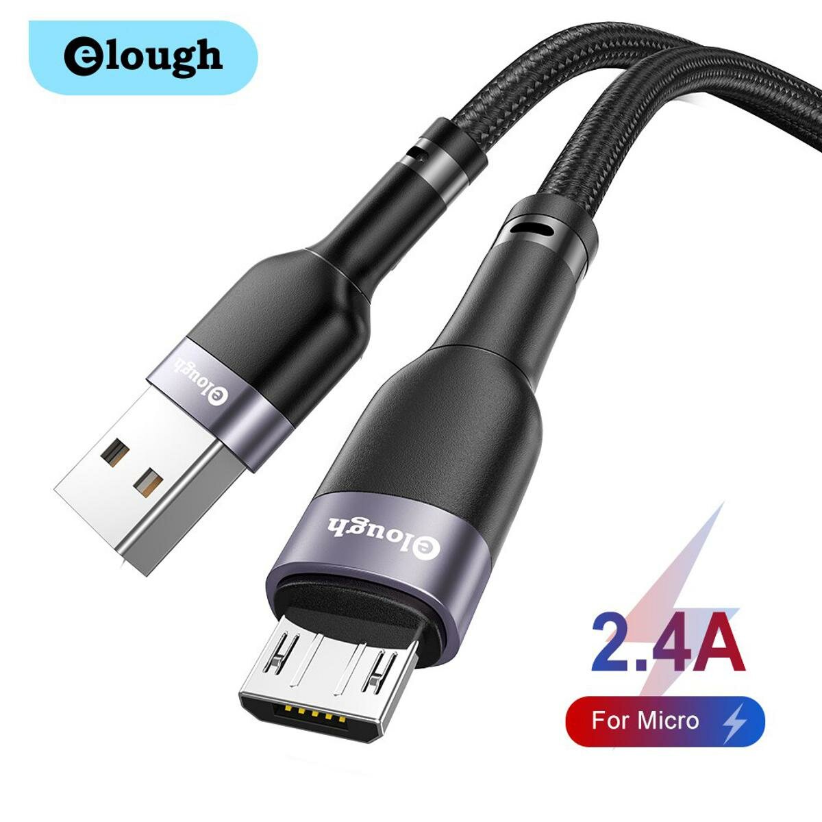 Elough Micro USB кабель 3A быстрая зарядка телефона зарядное устройство Micro кабель для Samsung S7 S6 POCO Xiaomi Redmi Android Microusb USB кабель