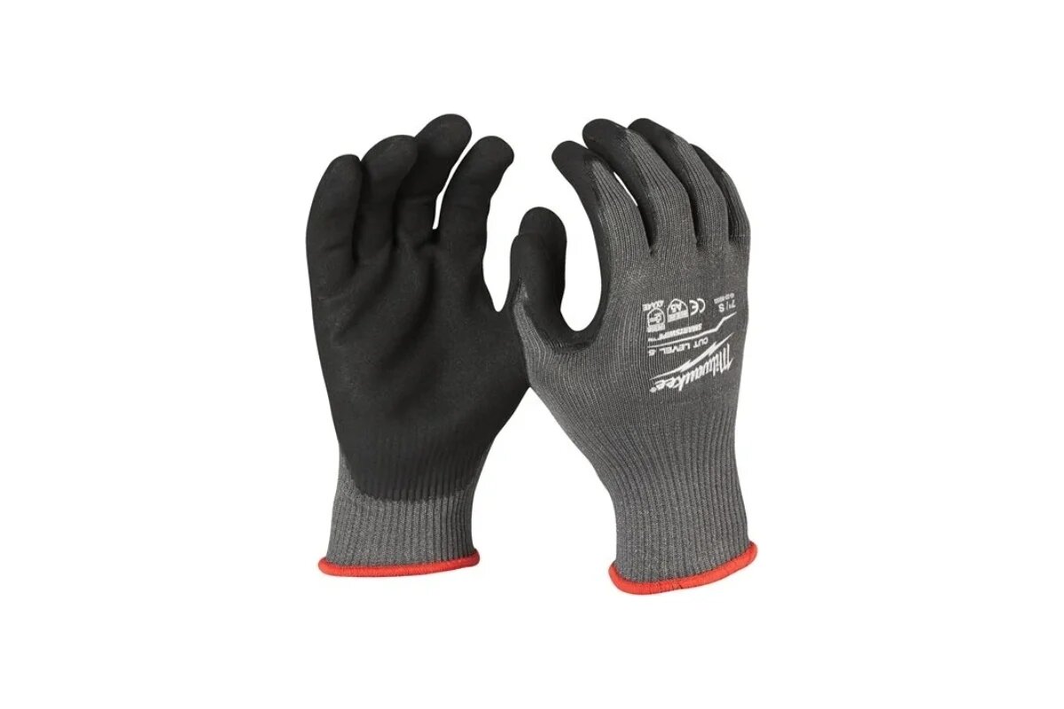 Milwaukee перчатки порезостойкости уровня 5, размер S/7, защитные рабочие перчатки