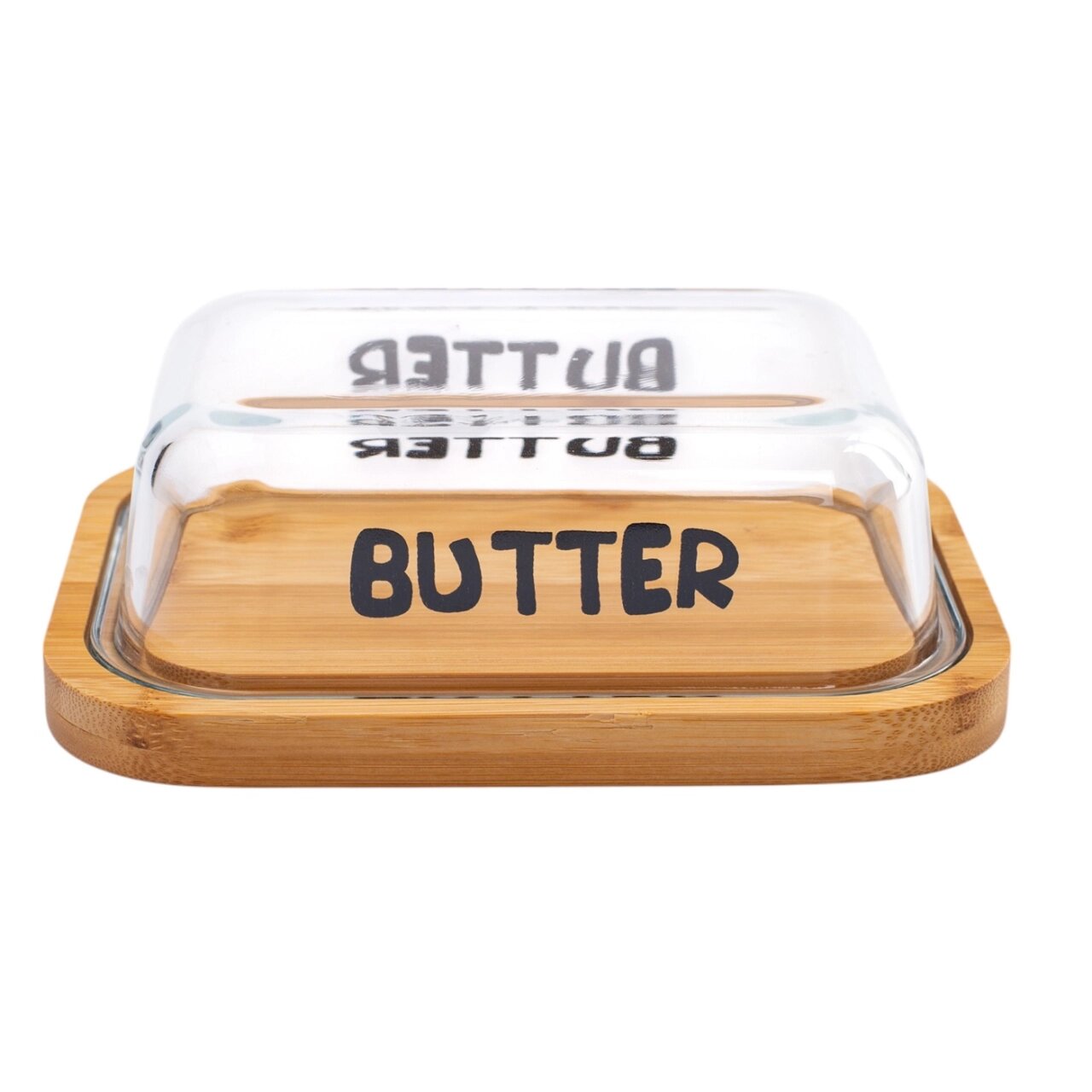 Glasserie Butter масленка из стекла и бамбука стильная и практичная подача масла