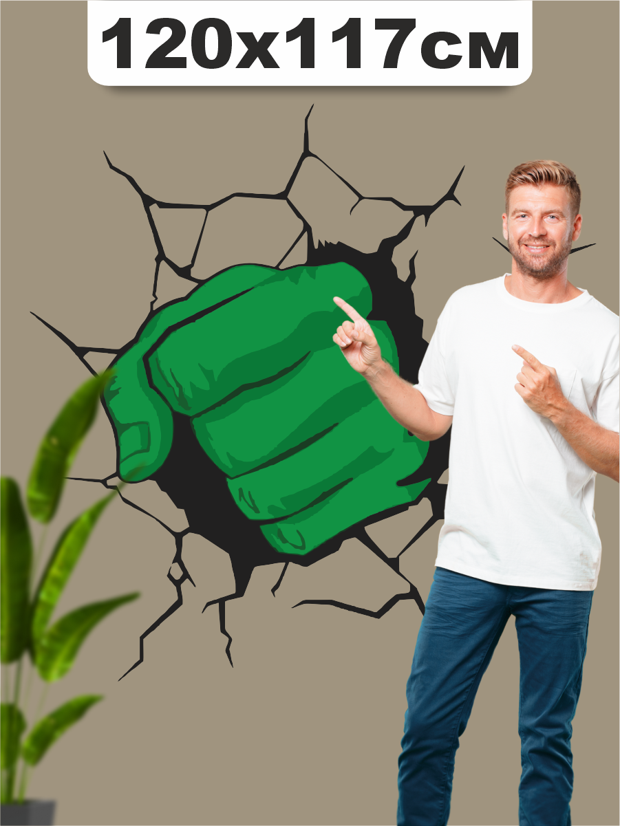 Наклейка на стену Халк Marvel