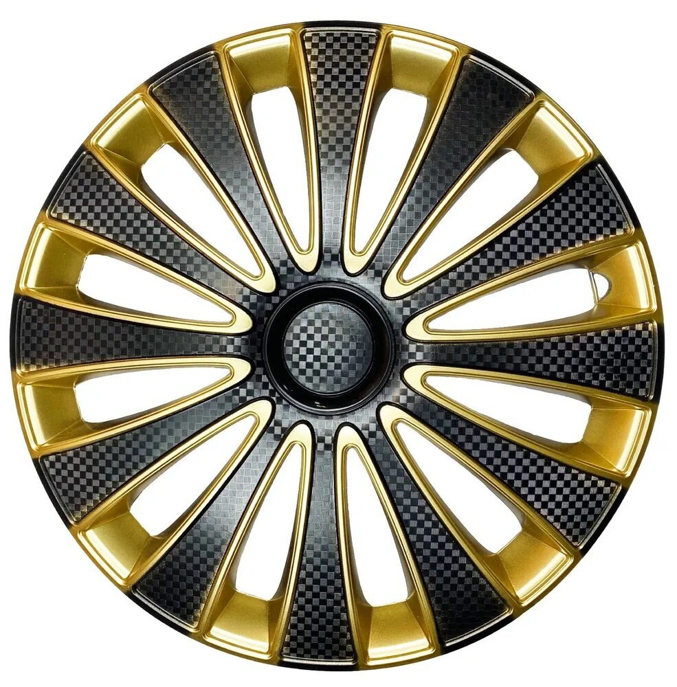 Колпаки R13 GMK Super Black Gold STAR 4шт карбон