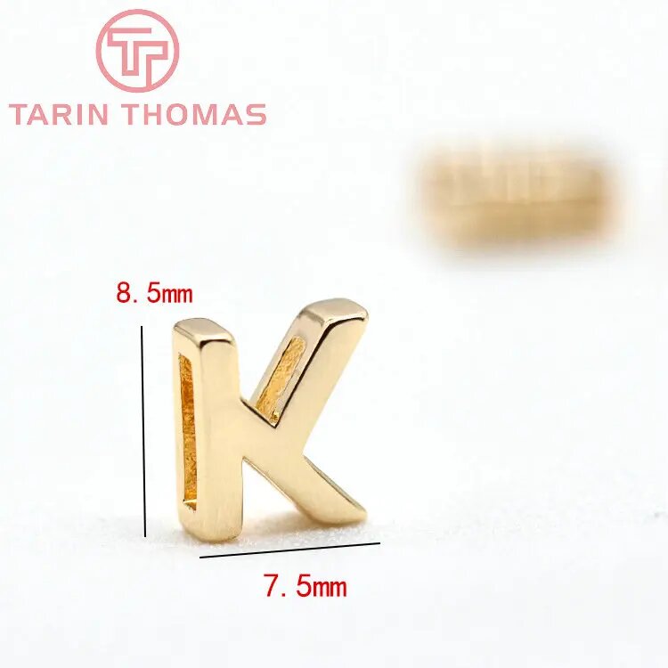 Серьги TARIN THOMAS буква K, 24K золото, 7218-K