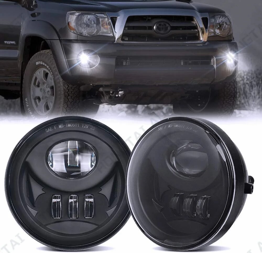 Светодиодные противотуманные фары для Toyota Tundra 2007-2013 Sequoia 2008-2015 Toyota Tacoma 2005-2011 Solara 2004-2006, лампа дальнего света переднего бампера A Pair of Black