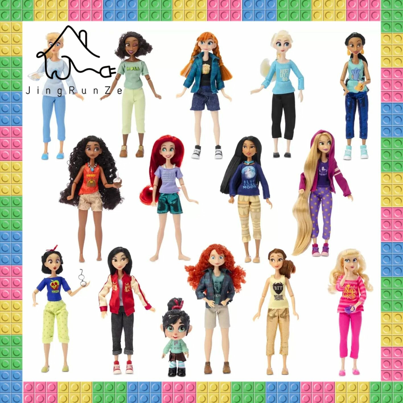 Кукла Disney Princess, пижамный комплект (тема "Непобедимый король разрушения 2"), 11 дюймов, содержит 15 кукол