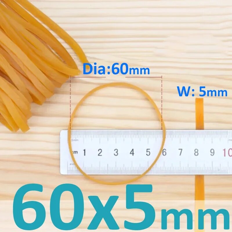 Желтые резинки из натурального каучука 50Pcs, 60x5mm