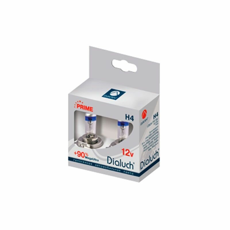 Лампа H4 12Vх60/55W голубая +90% "PRIME MEGA ULTRA" (к-т 2 шт)