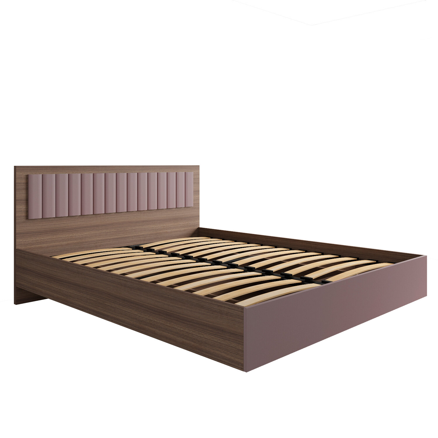 МС Роза / Кровать 1600 Ройс Пудра Скин/2 (Базовая комплектация) (ДСВ)