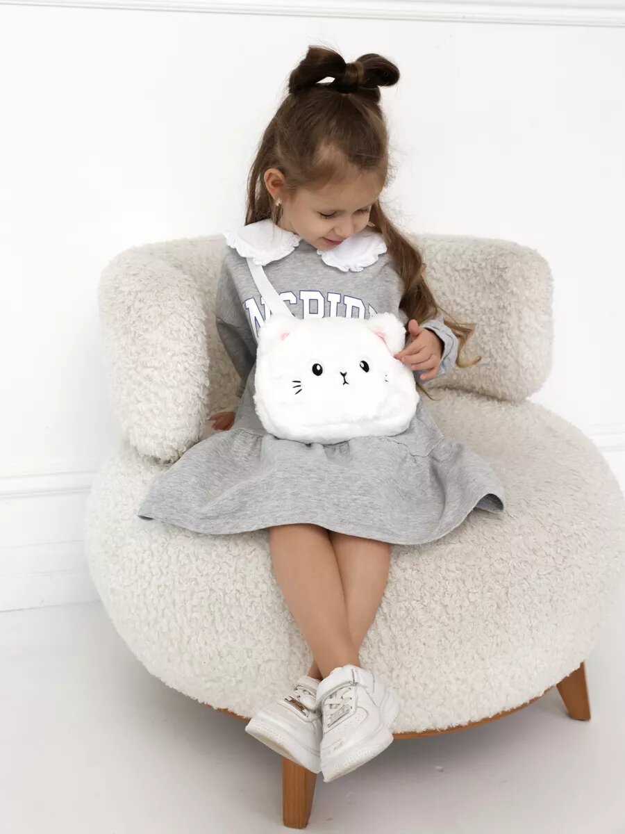 Сумка кросс-боди Miri Baby, фактура бархатистая, белый1 — фото 1