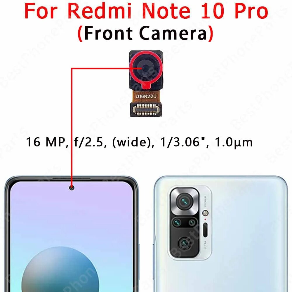 Передняя камера для Xiaomi Redmi Note 9 10 Pro 9T 9S 10S Note9 Note9T Note10 Redmi Note 10 Pro