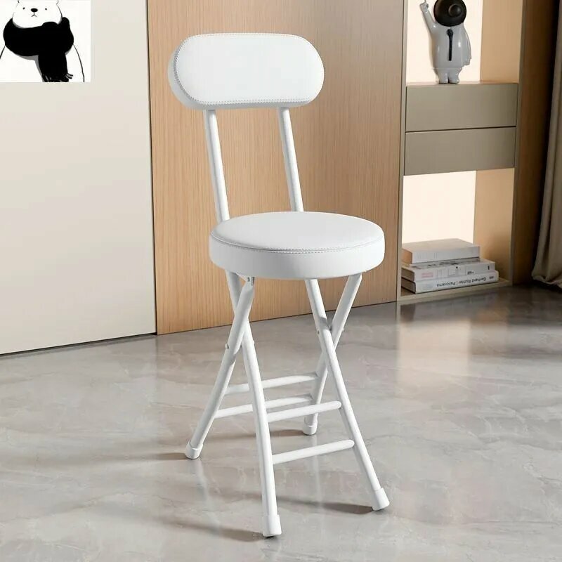 Барный стул "Ретро", складной, полубарный, на ножках, белый, 32х29х76 см