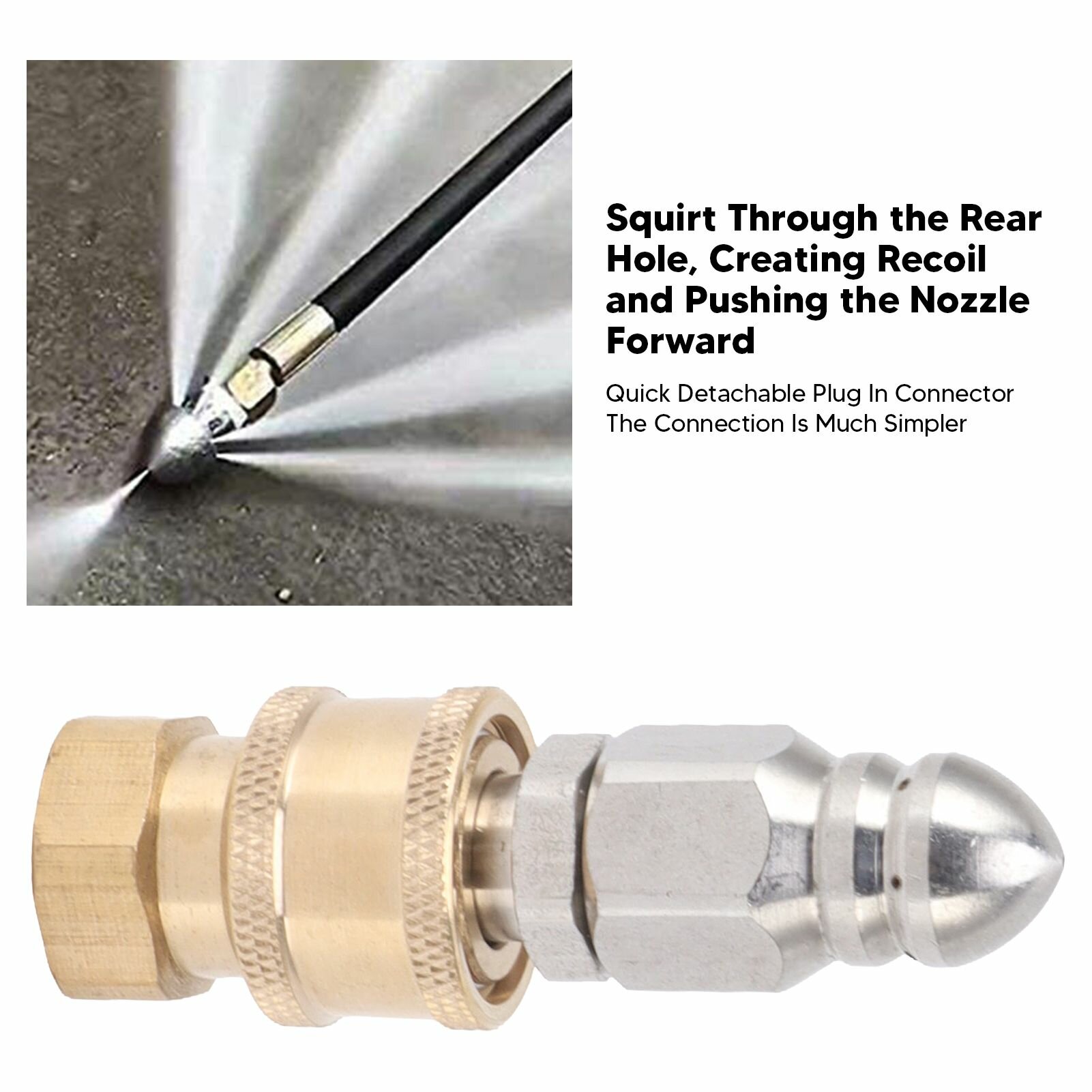 Набор для прочистки труб с насадкой из нержавеющей стали, быстросъемный разъем, универсальный адаптер