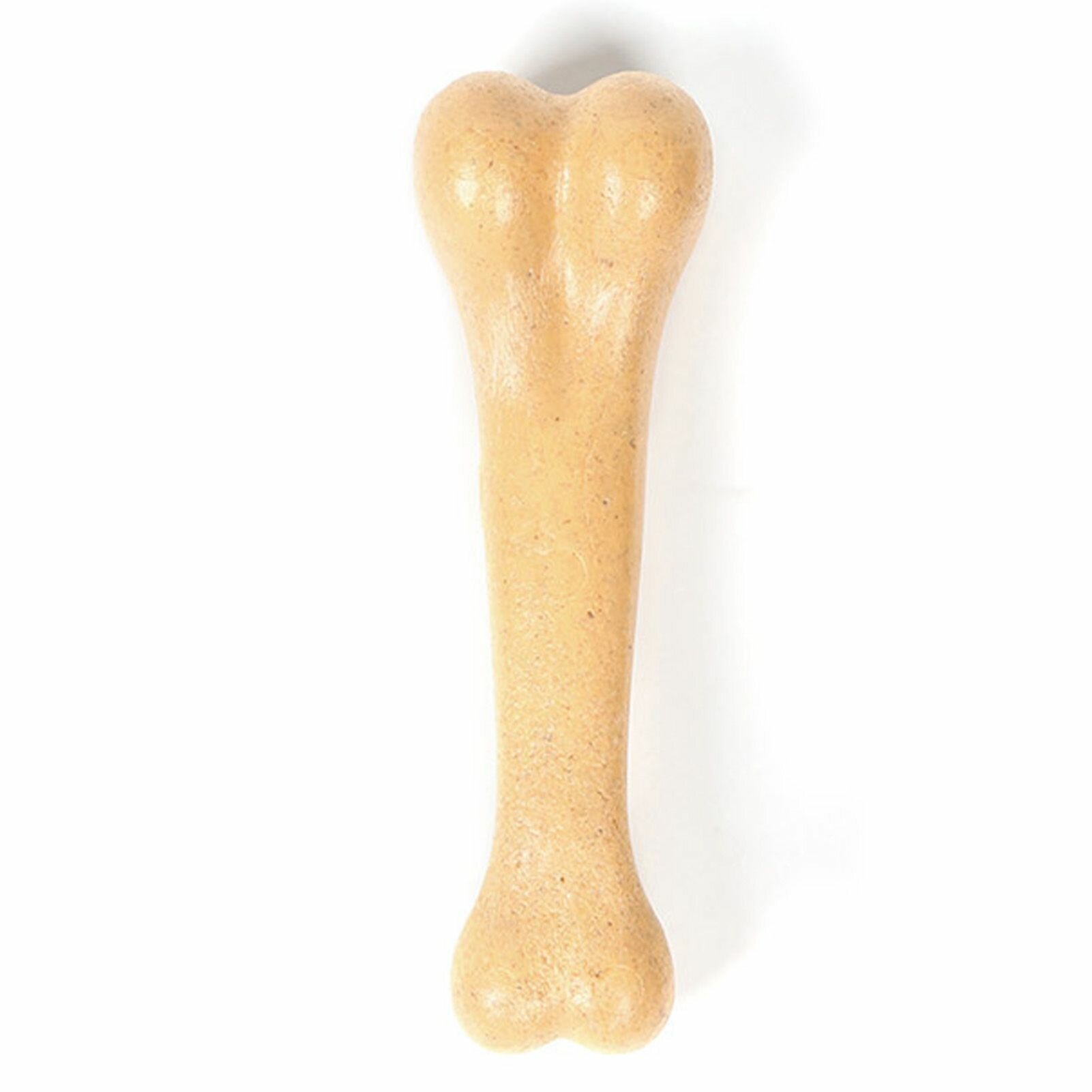 Игрушка для жевания в форме кости с запахом говядины, устойчивой к разрывам, интерактивная для собак, желтая из безопасного материала PP