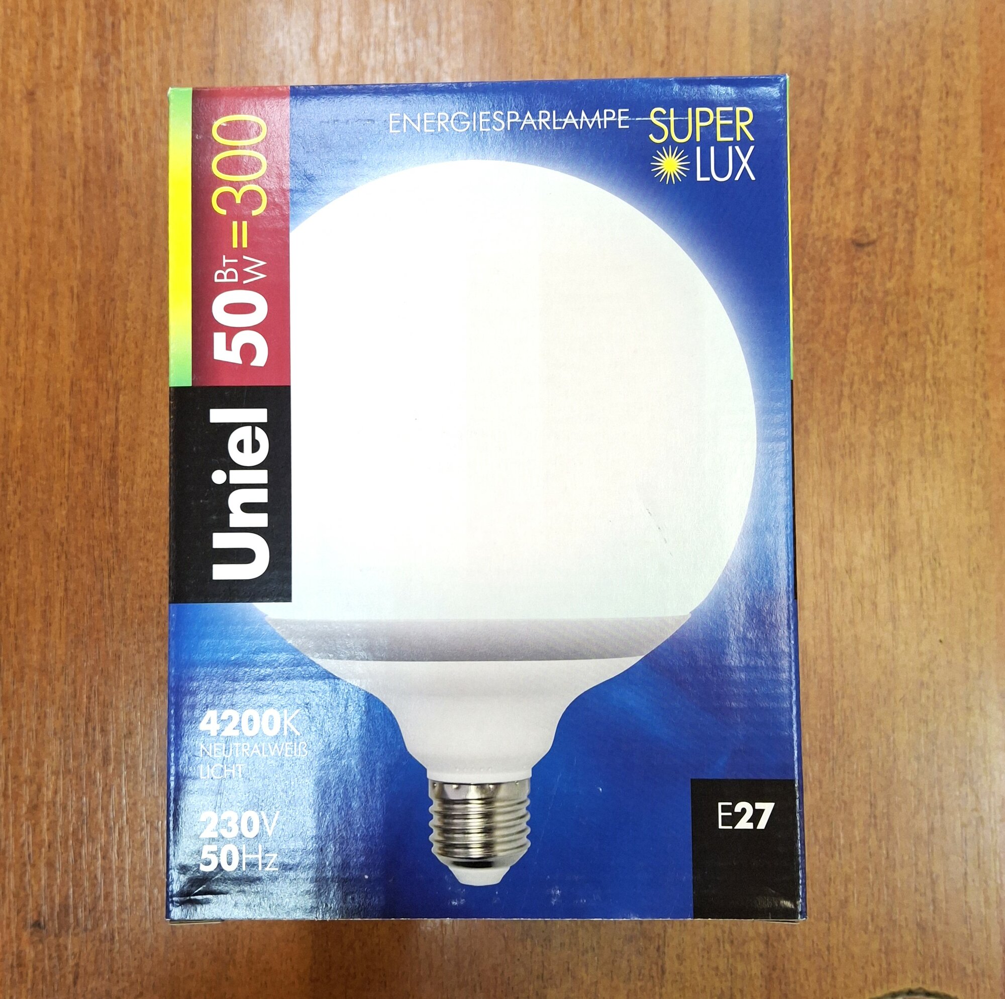 Энергосберегающая люминесцентная лампа Uniel 50W 4200K E27 GLOBE