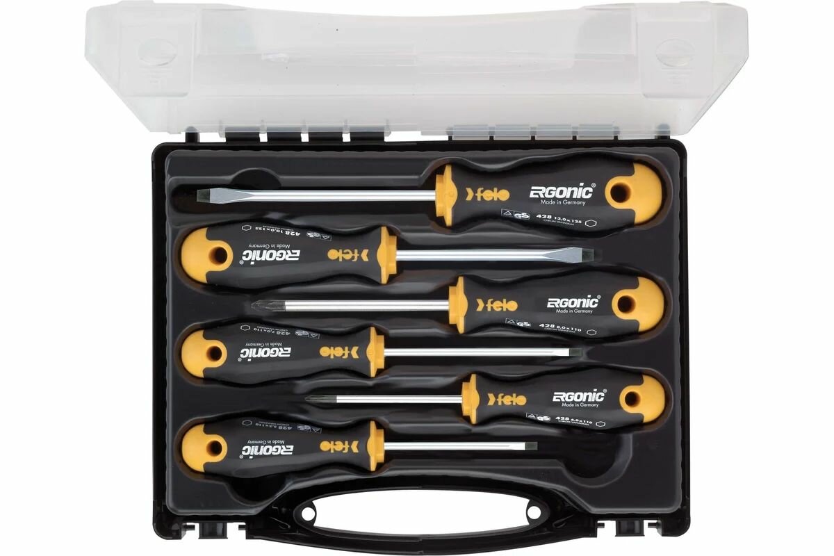 Набор отверток Felo Ergonic 6 шт в кейсе