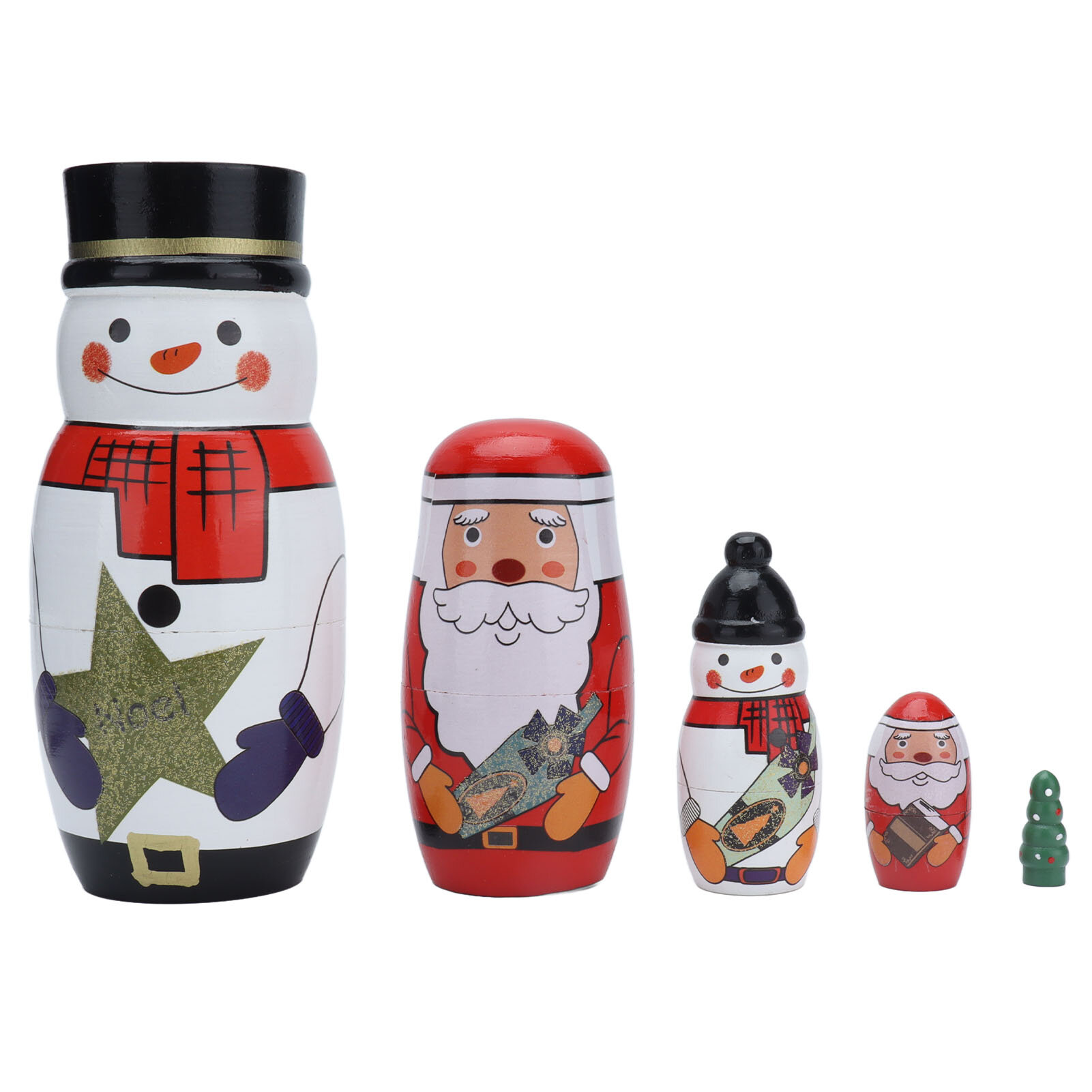 5 шт. матрешек, глянцевые круглые, уникальные, в рождественском стиле, привлекательные декоративные украшения для праздничных подарков