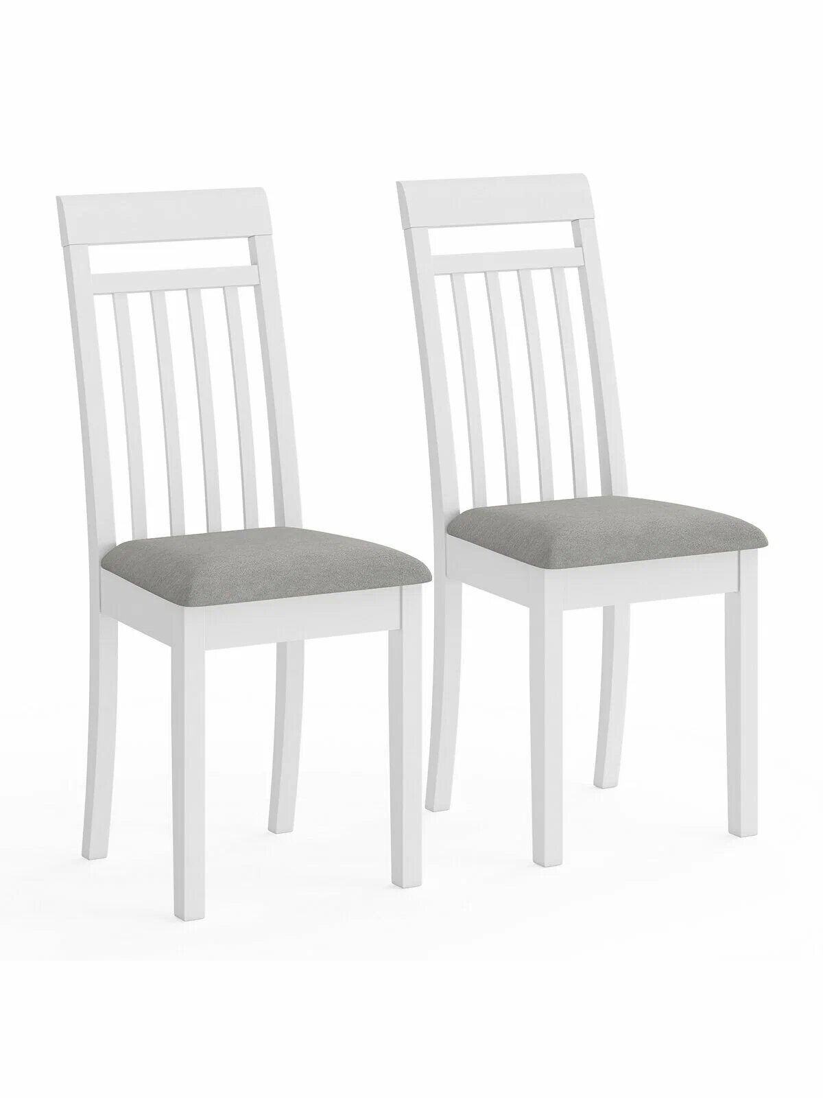 Стулья деревянные для кухни и гостиной Гольф-11 комплект 2 шт. белый/ обивка велюр серый 63