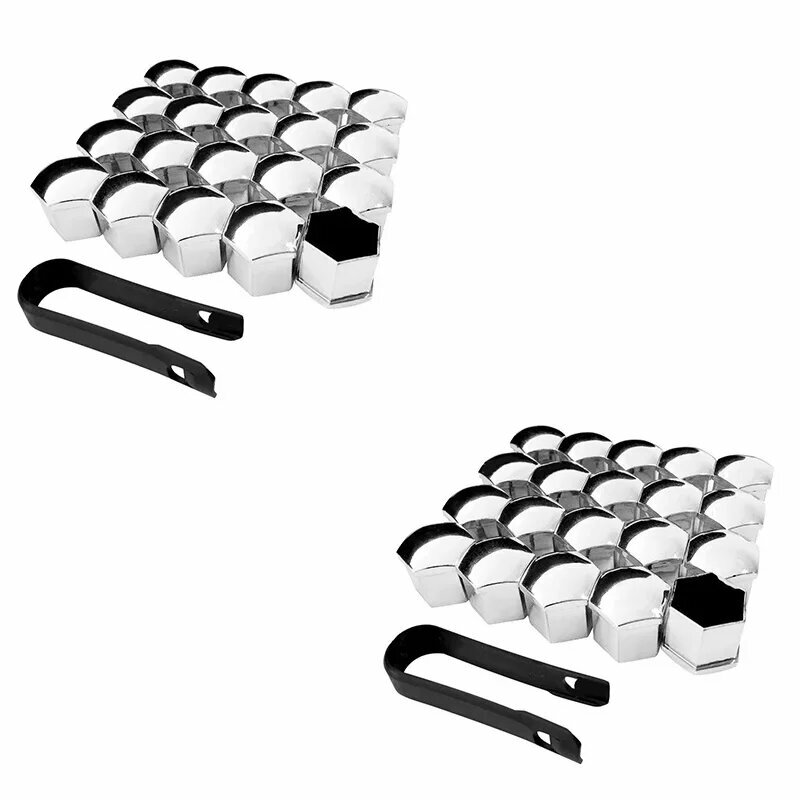 20/40 Шт. Колесные Гайки, Болты 17 Мм, 19 Мм, 21 Мм, Резьбовые Защитные Колпачки, 19mm, silver-40pcs