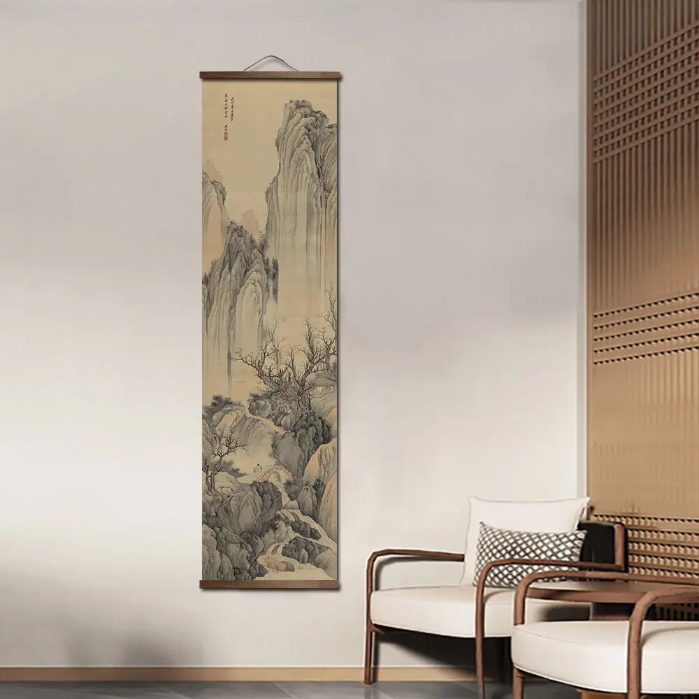 Китайская пейзажная живопись на холсте ZHUGEGE P115-2, 30x110cm-with frame