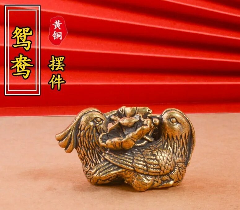 Пара бронзовых скульптур уток-мандаринок