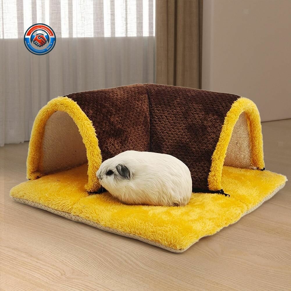 Домик туннель для морских свинок, крыс и шиншилл, угловой укрытие-коврик с молниями, легко стирается, сохраняет форму, уютное лежбище для мелких грызунов
