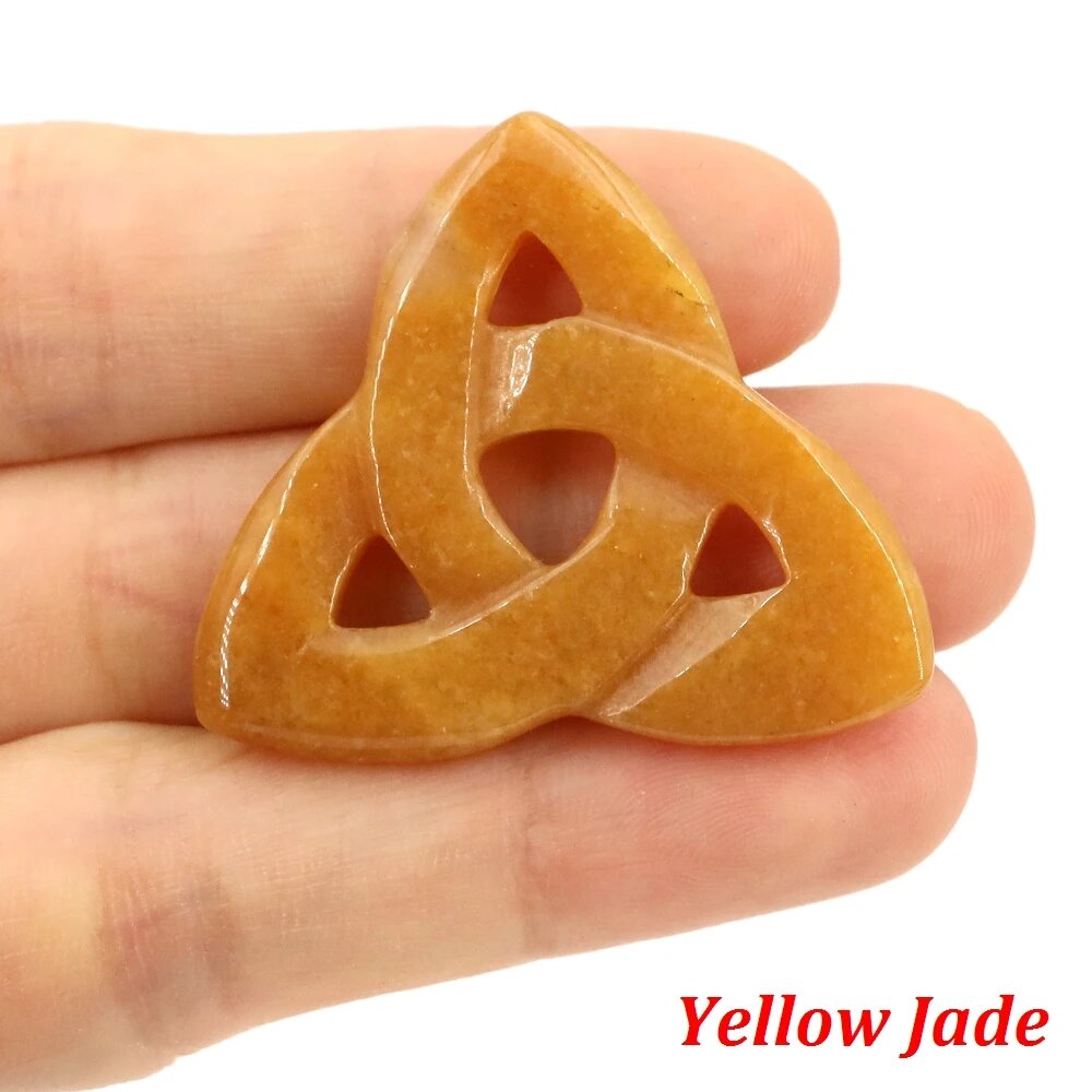 Натуральный камень ирландский кельтский узел треугольник Ruyi цветок исцеляющий кристалл кавал чакра кварц DIY кулон орнамент украшение дома