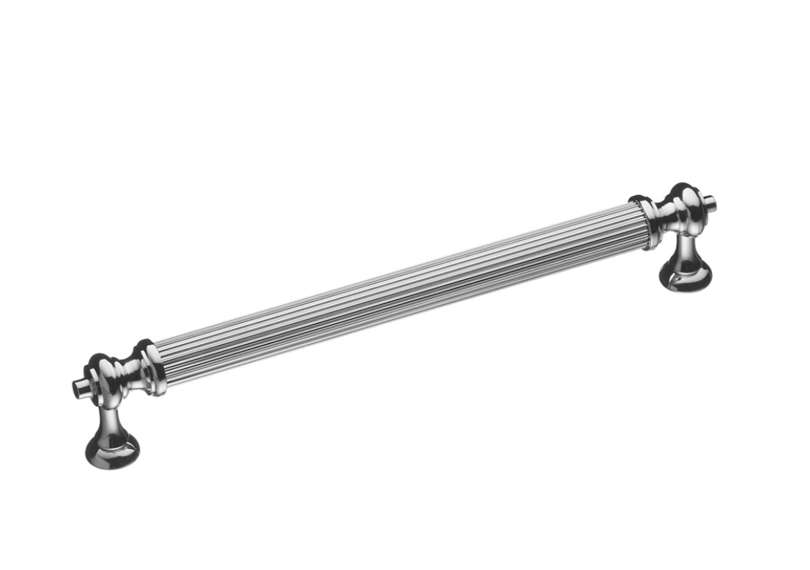 2512-005-160 Ручка скоба латунь, современная классика, глянцевый хром 160 мм