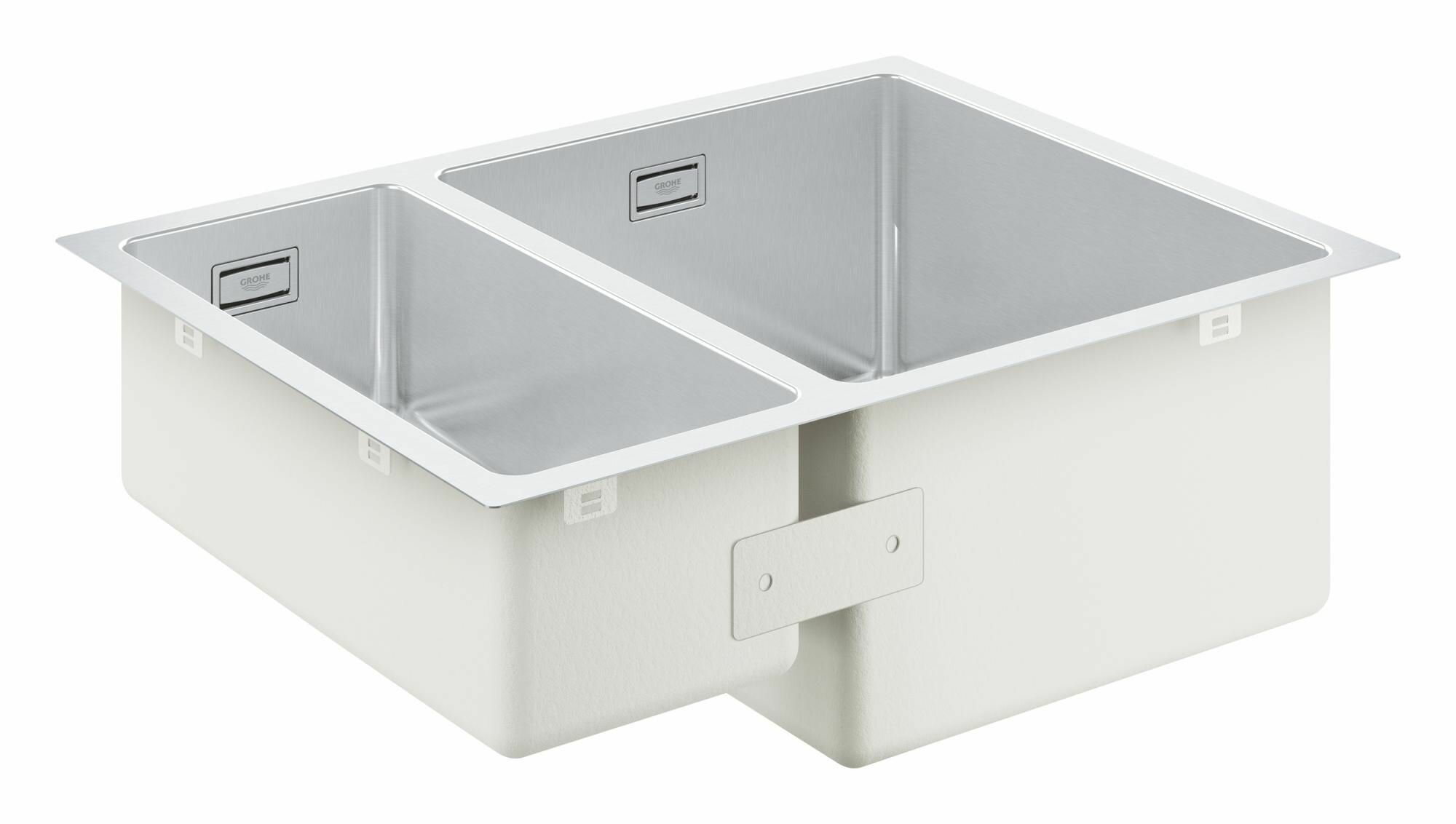 Мойка кухонная Grohe K700 31576SD1, нержавеющая сталь, двухместная, прямоугольная, 9,35 кг