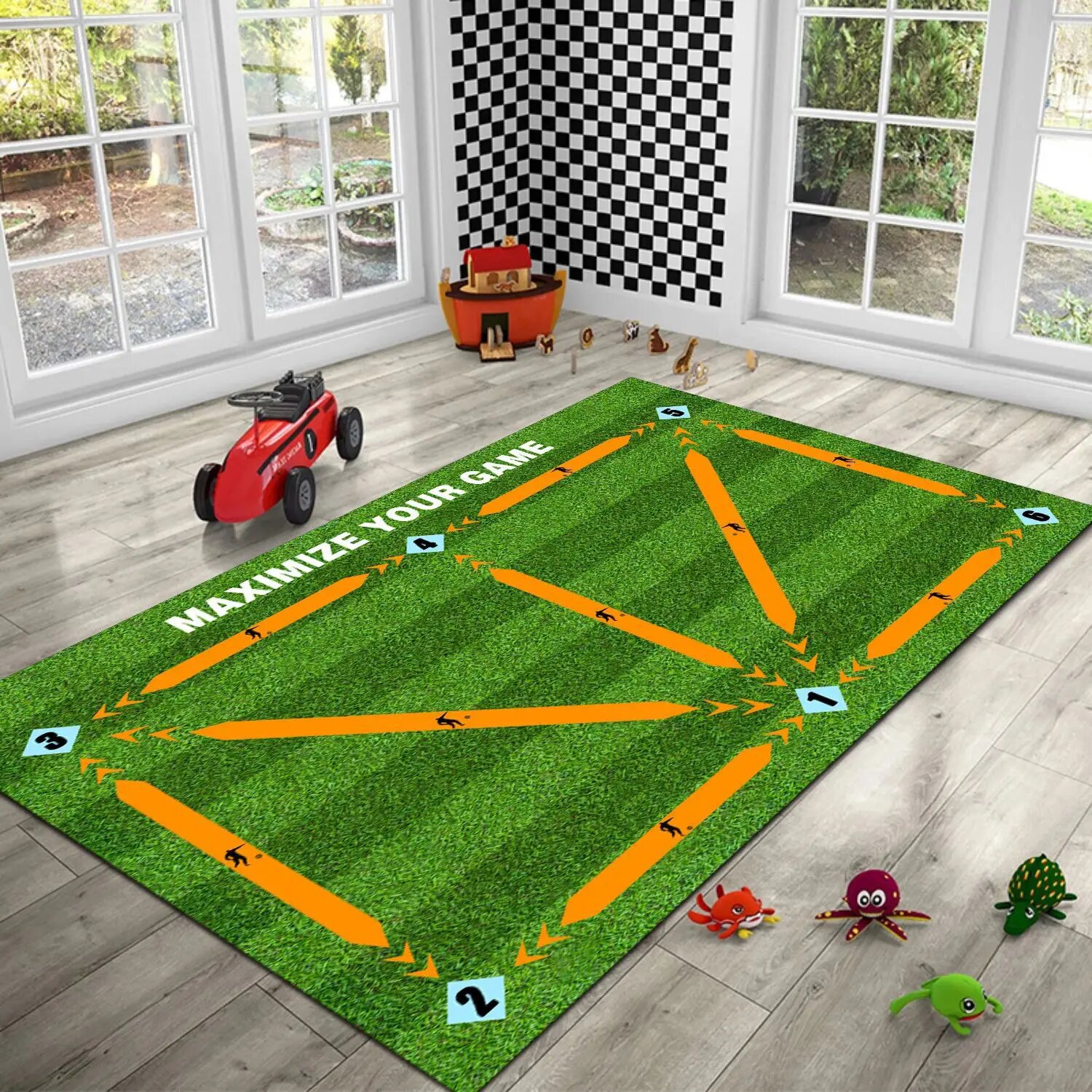 Детский футбольный коврик 60x90 см, оранжевый