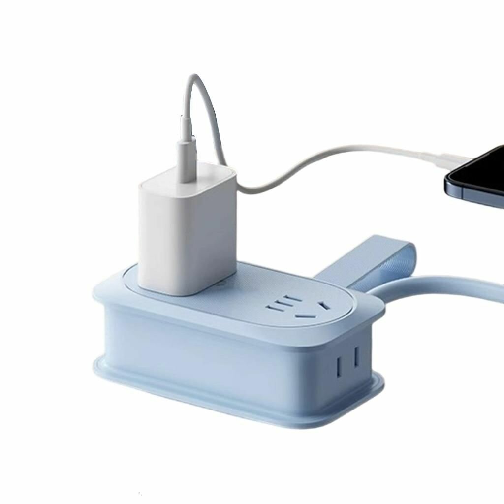 Портативная карманная розетка для путешествий-синяя