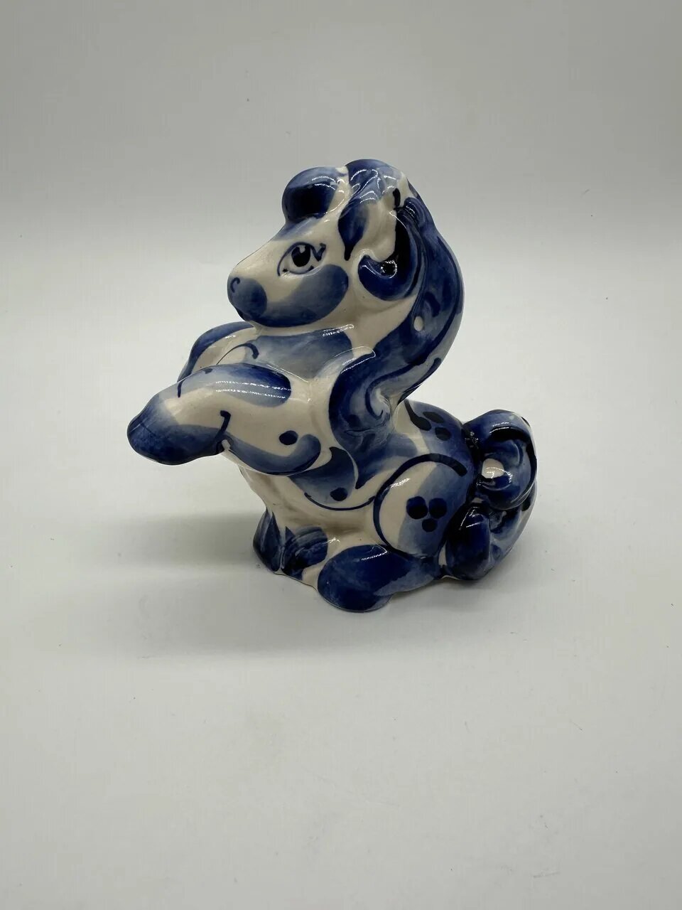 Статуэтка Лошадка Гжель Фарфор винтажная