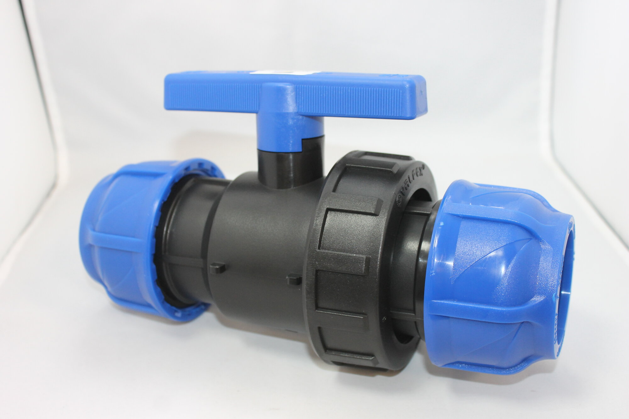 Кран шаровой ПНД разборный 50х50 / Кран ПНД для трубы 50 мм (компрессионные фитинги для полиэтиленовых труб)