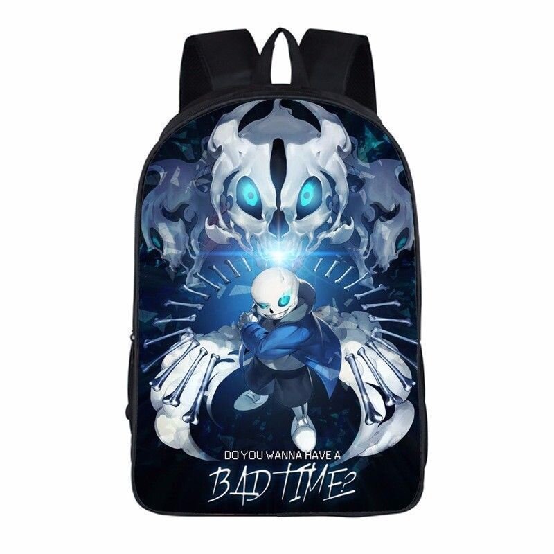 New game undertale sans papyrus cartoon softback schoolbag with spacious interior and zipper closure