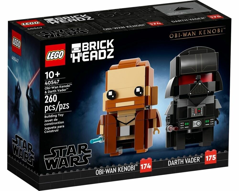 40547 Конструктор LEGO Star Wars BrickHeadz Obi-Wan Kenobi & Darth Vader Оби-Ван Кеноби и Дарт Вейдер 260 деталей