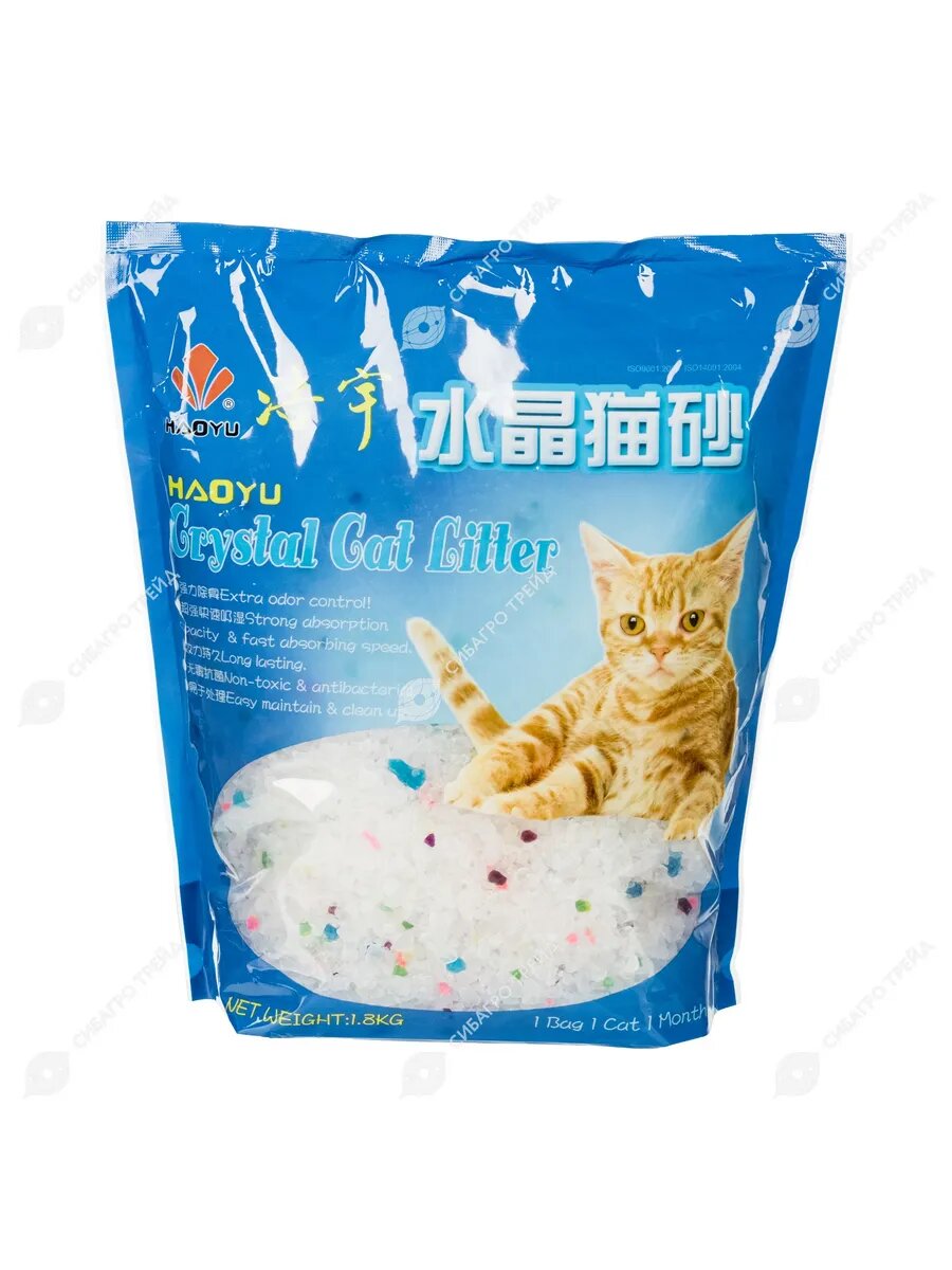 Наполнитель Crystal Cat 1,8кг "Цветные гранулы" силикагель