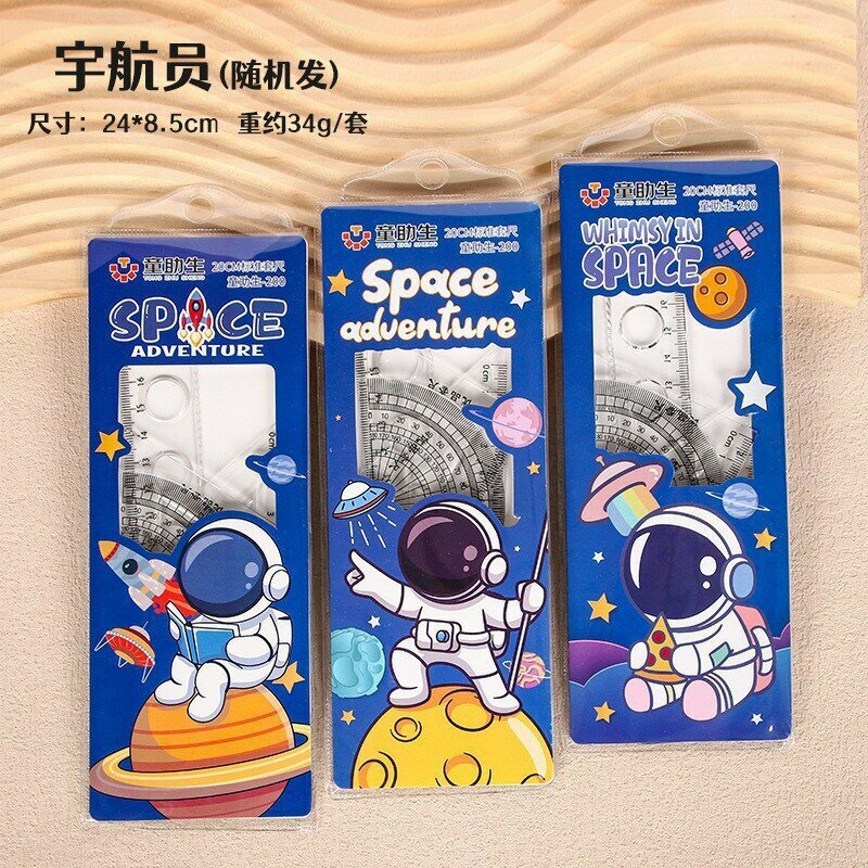 Креативный вдохновляющий набор линеек для студентов, четырехкомпонентный набор, высококачественная прозрачная линейка, треугольная линейка, транспортир, оптовый набор линеек