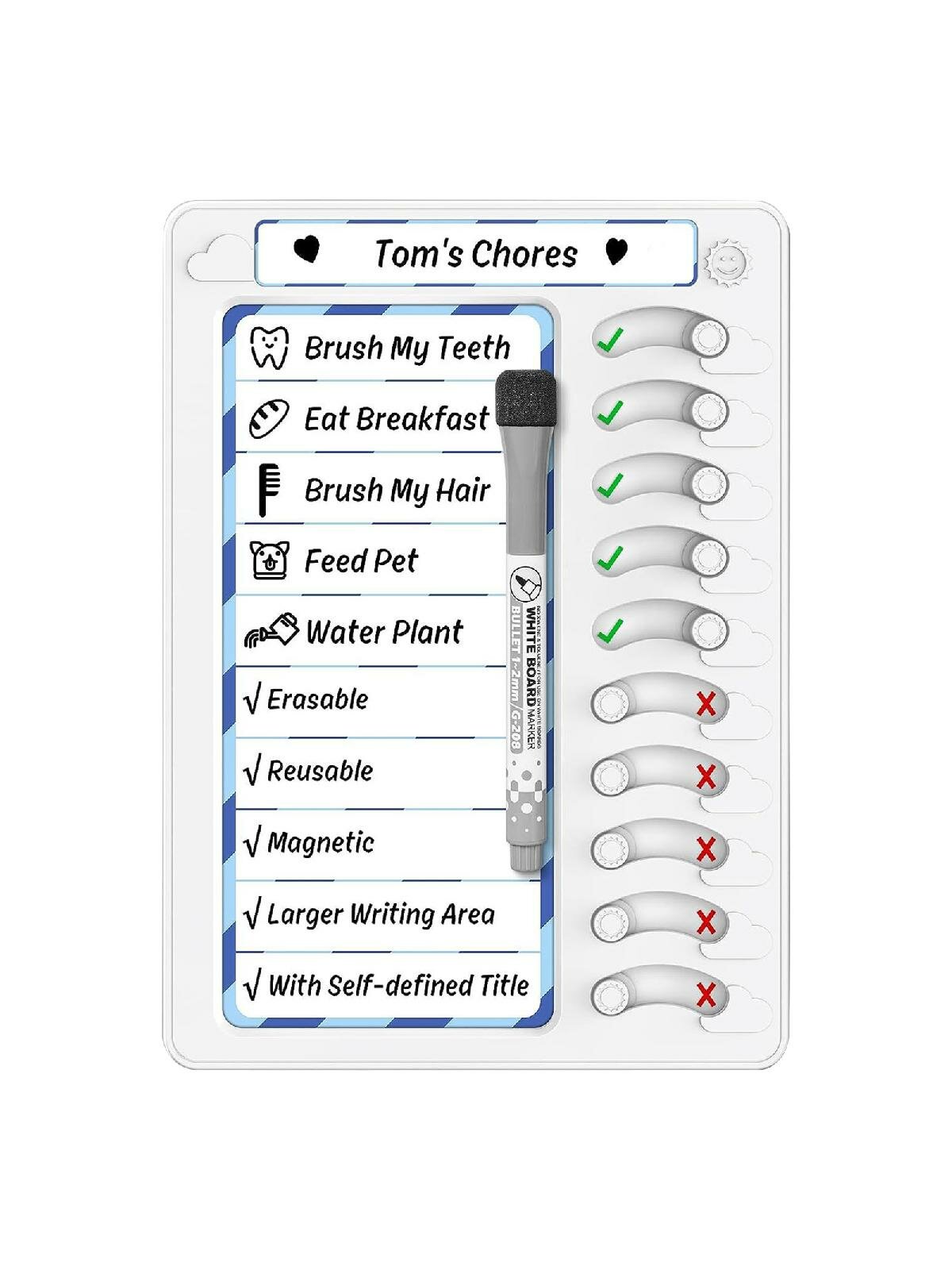 Стираемая доска для планирования списка дел, таблица домашних дел со слайдами для детей и взрослых