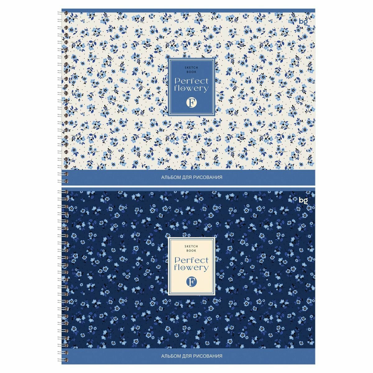 12 шт. Альбом для рисования 48л, А4, на гребне BG "Цветочки"