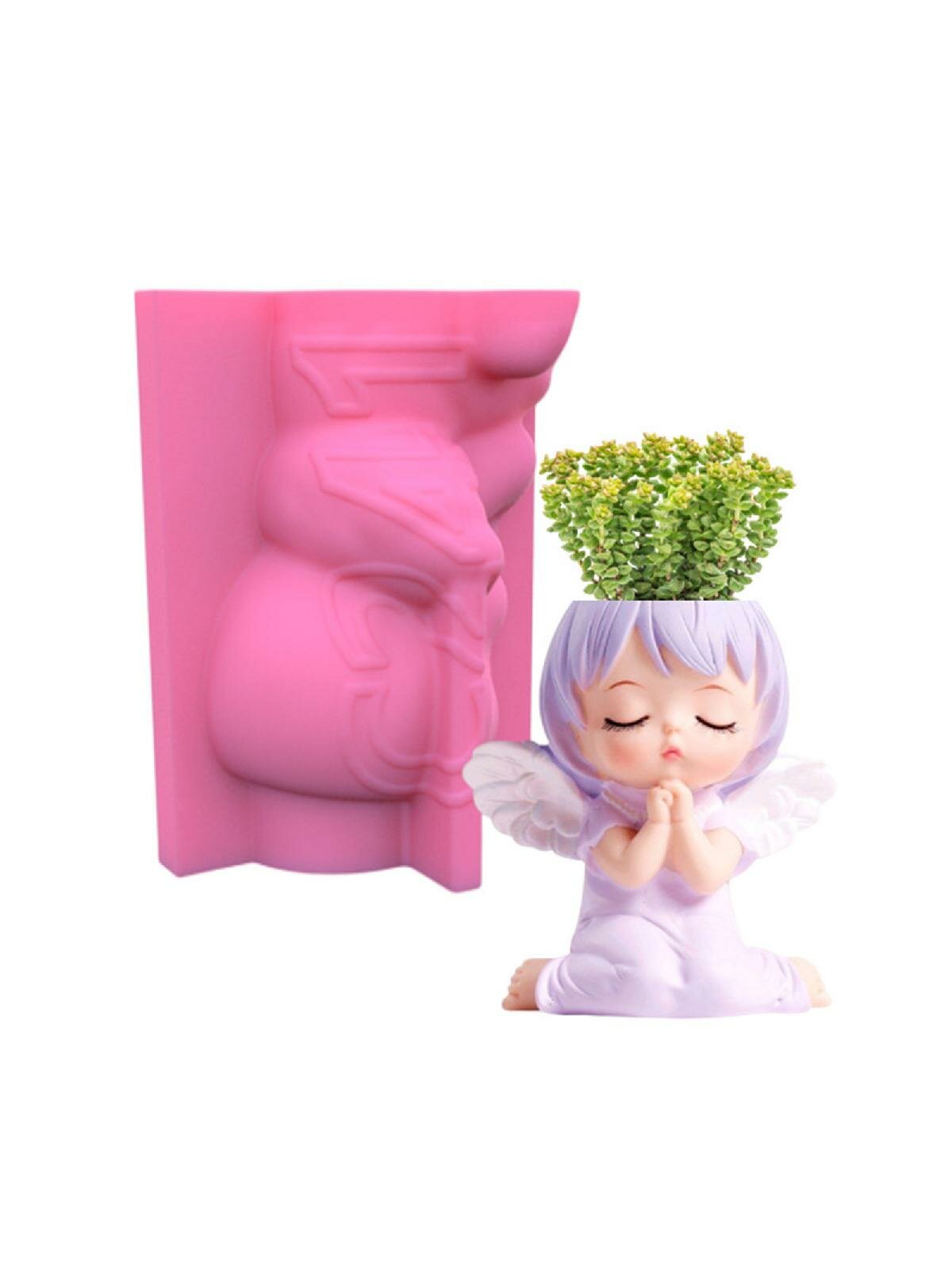 Кукла Ангела из бетона, гипса, смолы, цветочный горшок, силиконовая форма C241