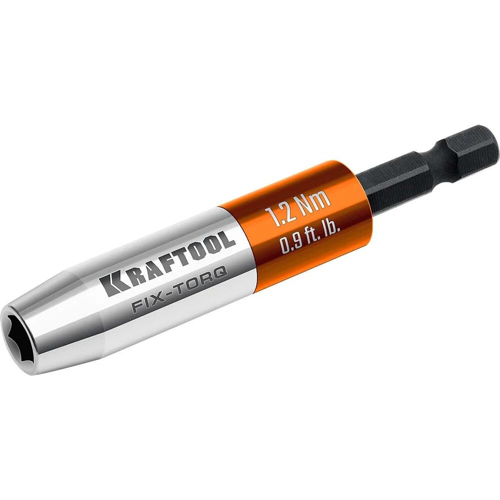 Динамометрический адаптер KRAFTOOL FIX‑TORQ с магнитным захватом, корпус из CrMo, держатель бит с внутренним