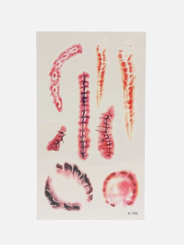 Временные переводные татуировки, тату шрам, раны, татуировки