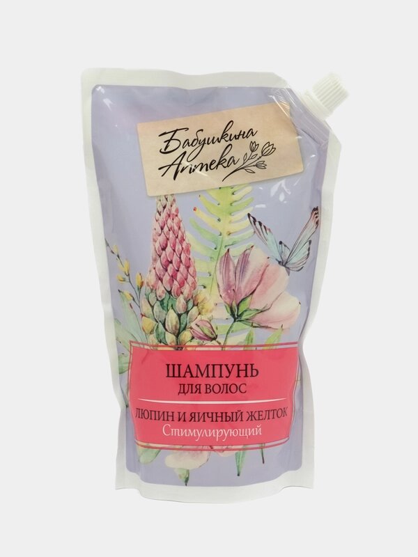 Шампунь Бабушкина аптека Люпин и яичный желток для всех типов волос стимулирующий, 500 мл