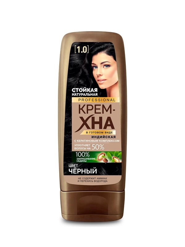 Крем-хна Индийская Fito Color PROFESSIONAL, в готовом виде, тон 1.0 черный, 140 мл