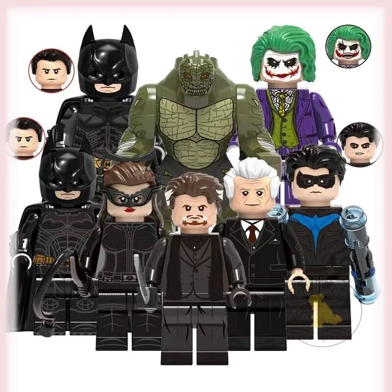 'Набор минифигурок "Супергерои DC"(DC superheroes)/"The Dark Knight Trilogy", Batman, Joker, Catwoman. совместимы с легo конструкторами 8шт. (Высота фигурки: 4,5 см, пакет)/X0341