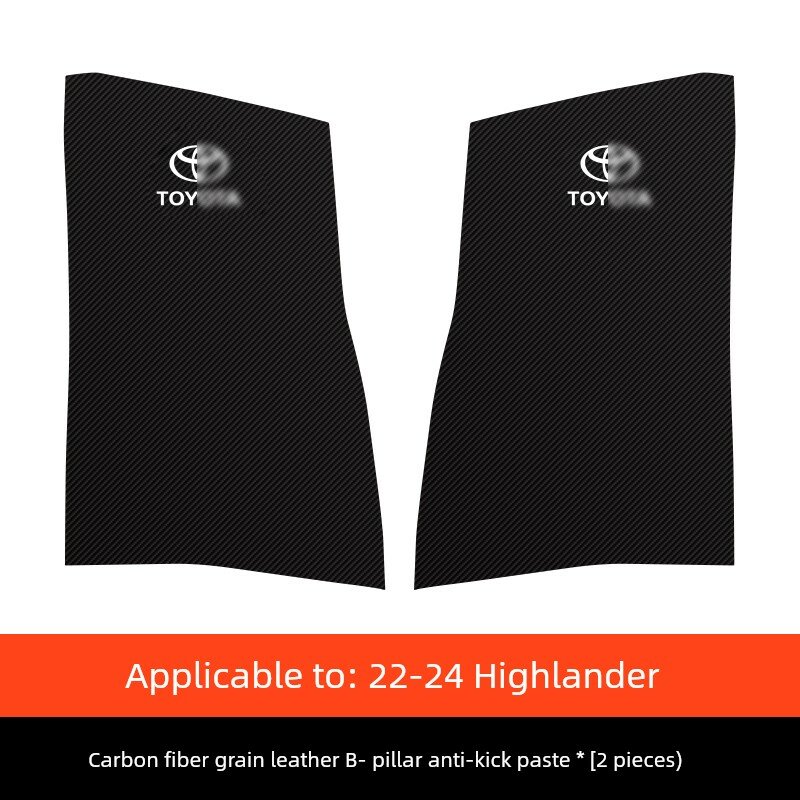 Наклейки для защиты B-столба Toyota Highlander 2022-2026, комплект из 2 штук, премиум аксессуары для салона автомобиля,