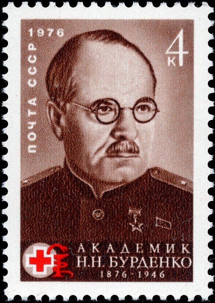 Почтовые марки СССР 1976г. "100 лет со дня рождения Н. Н. Бурденко" Врачи, Медицина, Военные MNH