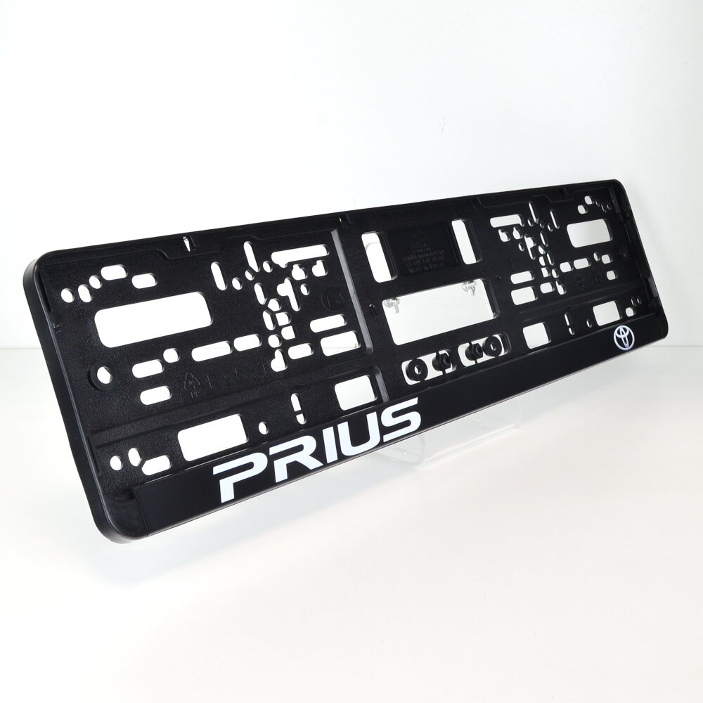 Prius Toyota. Комплект из двух рамок для госномера с надписью.