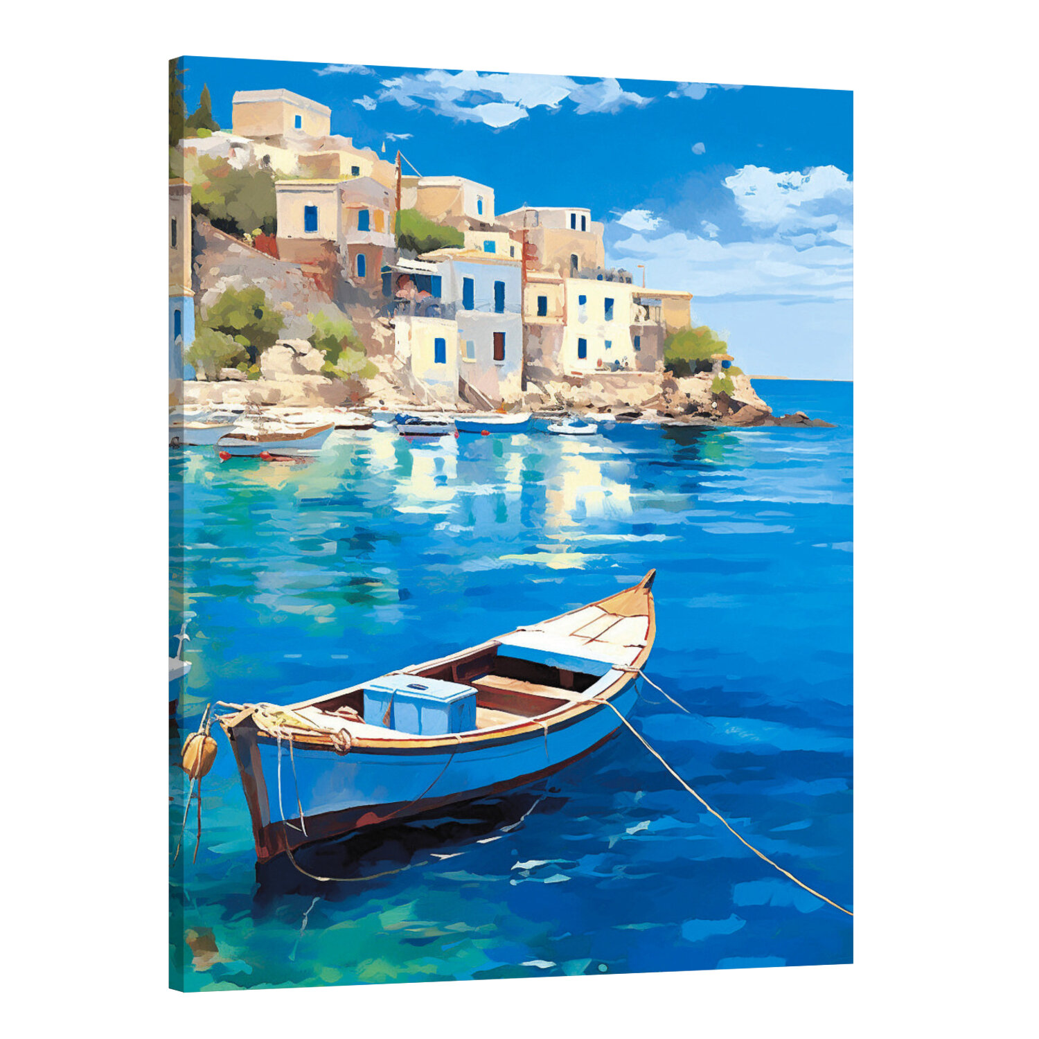 Интерьерная картина 50х70 "Греция в объятиях моря"