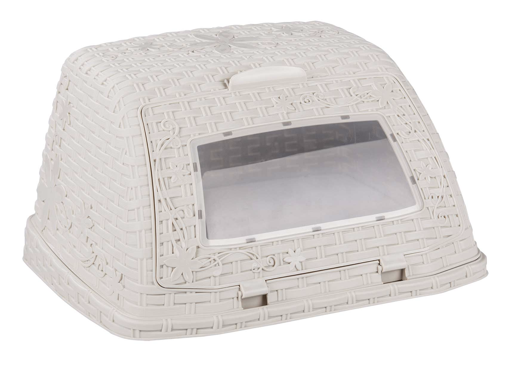 Хлебница Альтернатива Плетенка пластиковая, слоновая кость, 325х260х190мм / корзинка для хлеба / контейнер для хранения продуктов / аксессуары для кухни