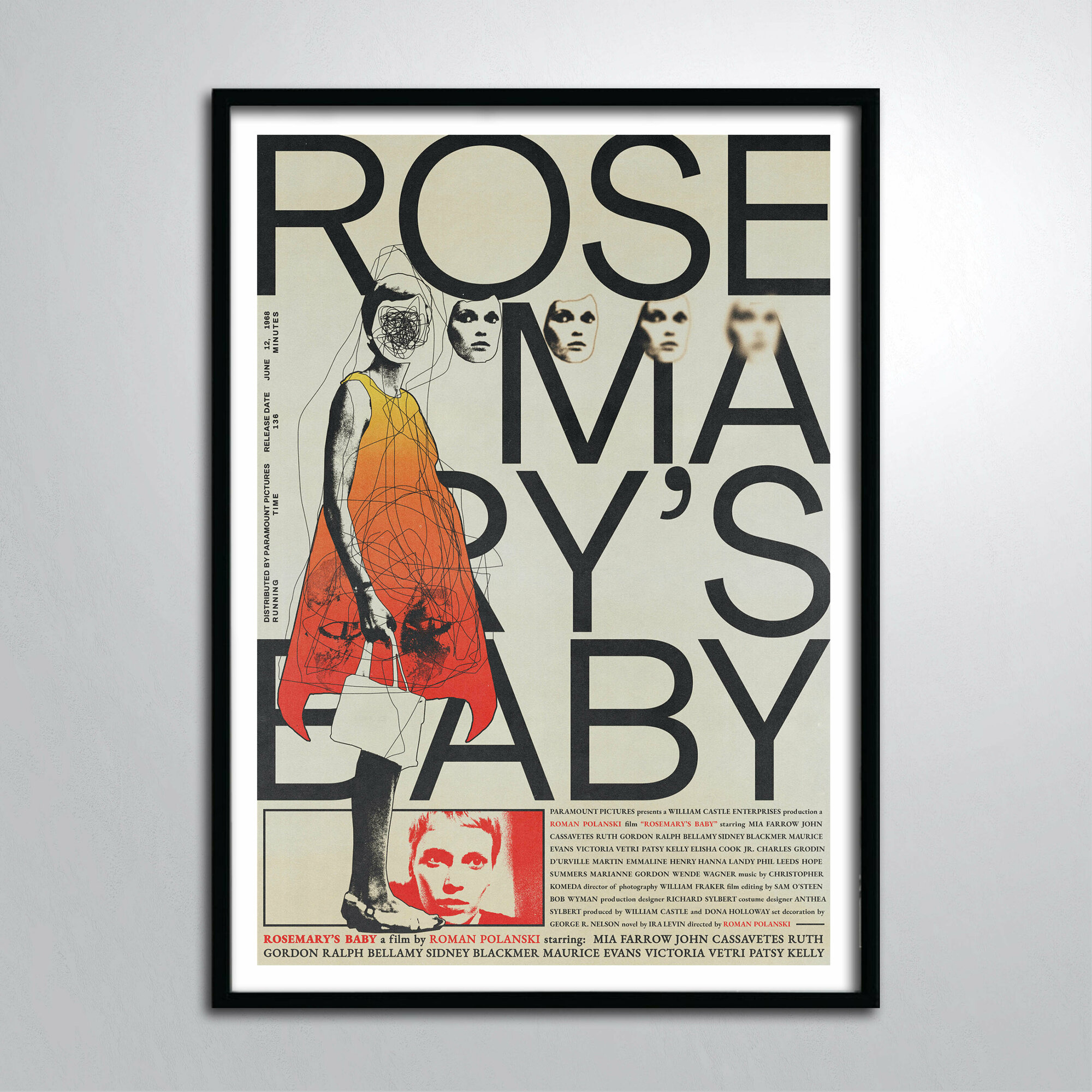 Постер без рамы/Роман Полански Ребенок Розмари (1968) Арт Rosemary's Baby (А2/420х594)