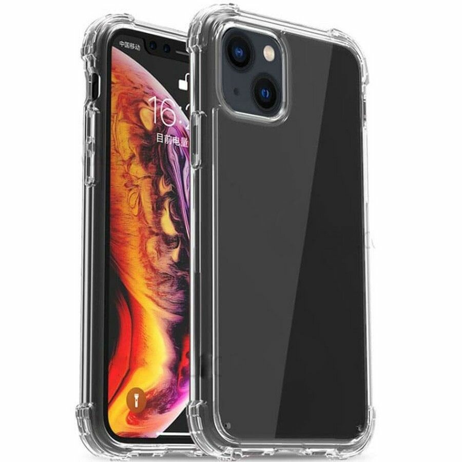 Силиконовая накладка для Apple iPhone 14 (6.1) с усиленными бортами прозрачный